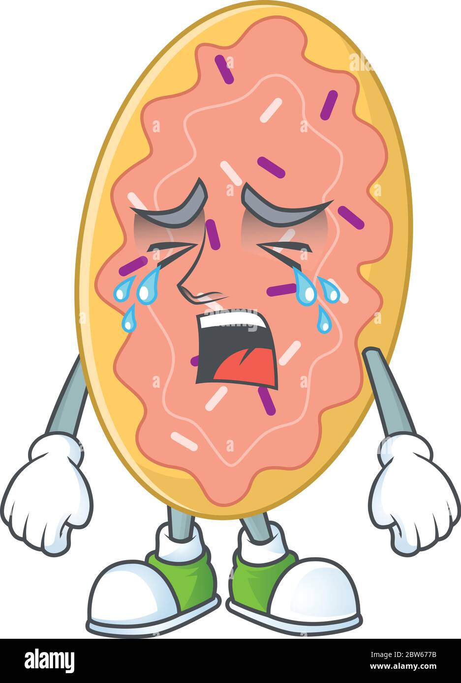 A crying bread cartoon character drawing concept Stock Vector Image ...