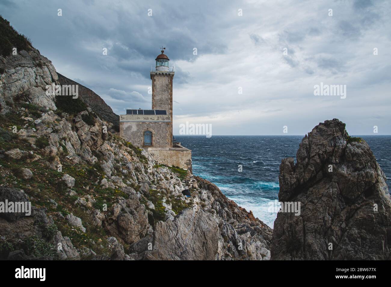 Cape Malea Lighthouse, Laconia Peloponnese, Greece Stock Photo - Alamy
