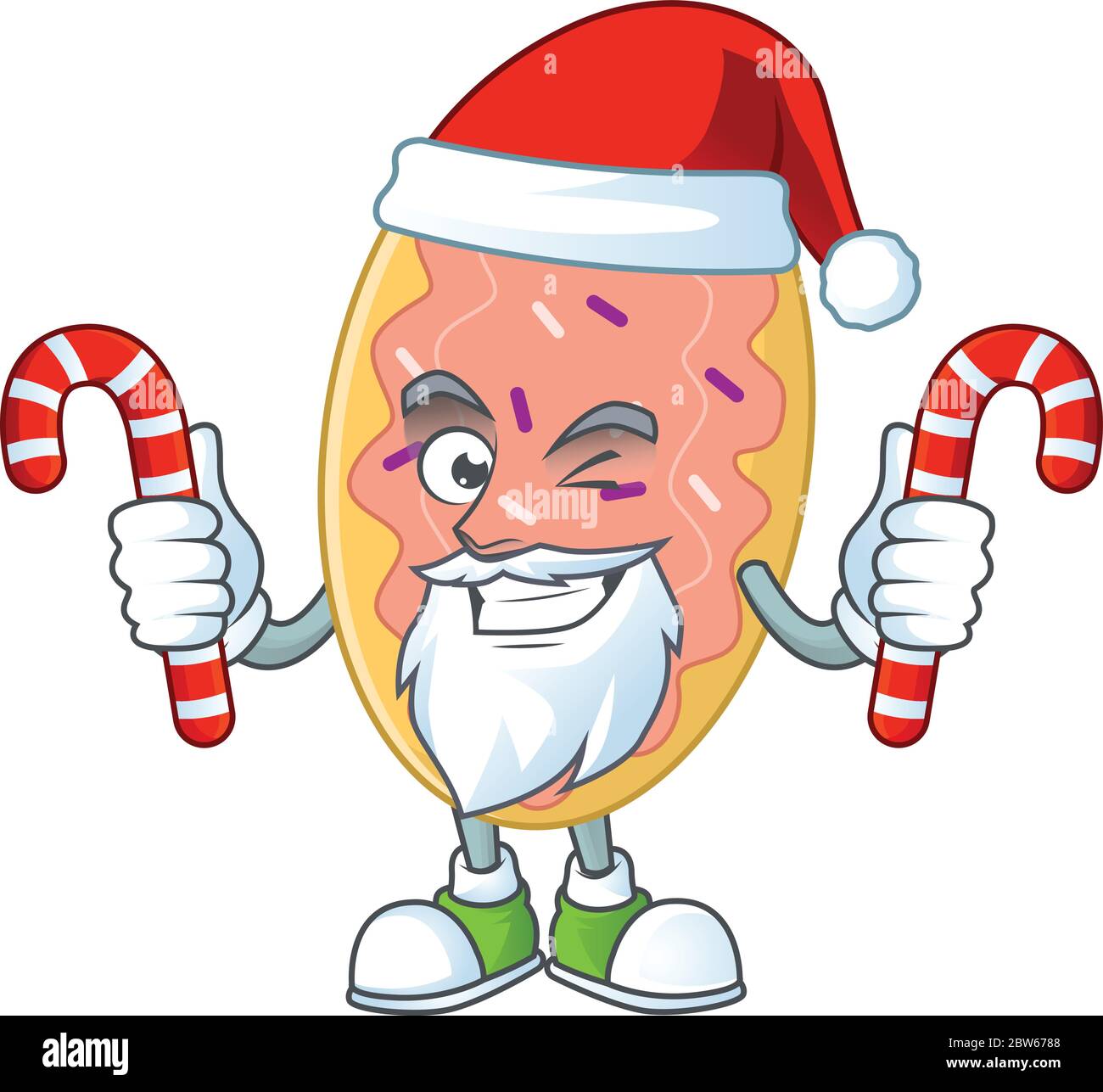 Cartoon character of bread as a Santa having candies Stock Vector Image ...