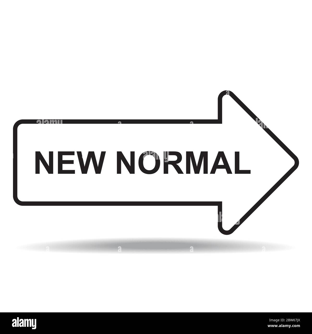 New normal concept word lettering and world globe sign icons for post ...