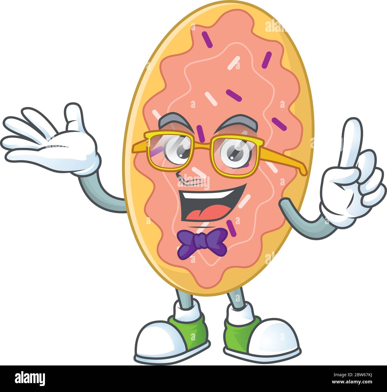 Cartoon character design of nerd bread with weird glasses Stock Vector ...