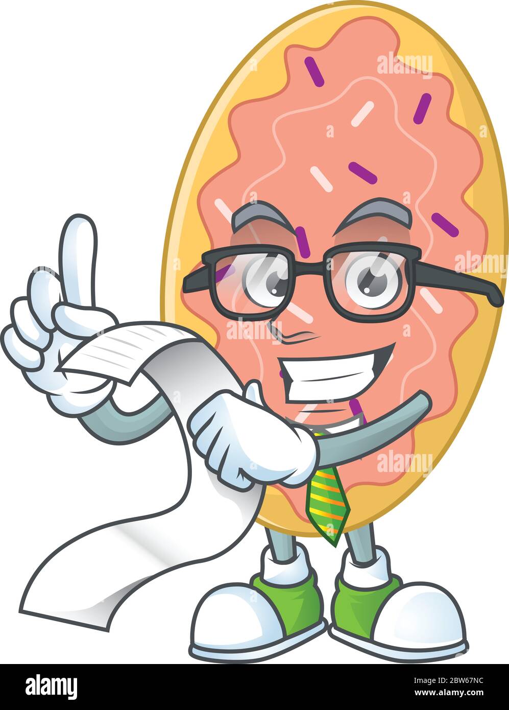 cartoon mascot design of bread holding a menu list Stock Vector Image ...