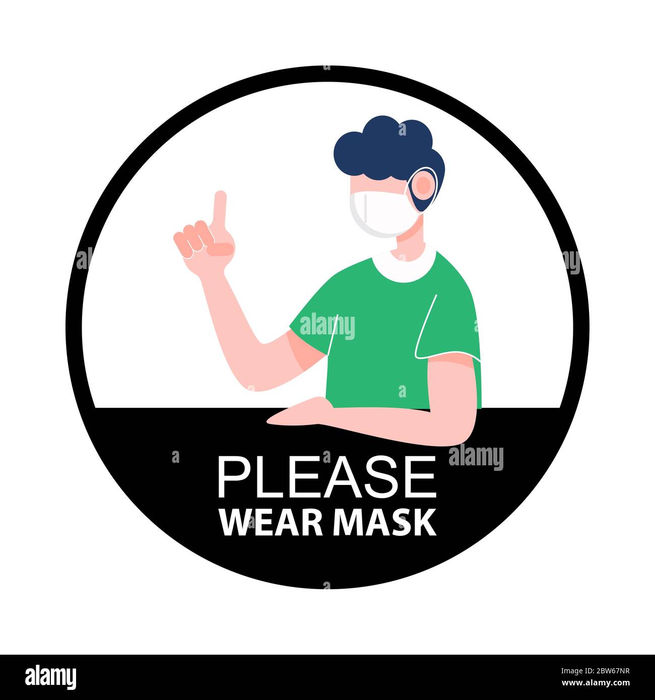 Please wear mask sign. New normal social distancing during covid-19 ...