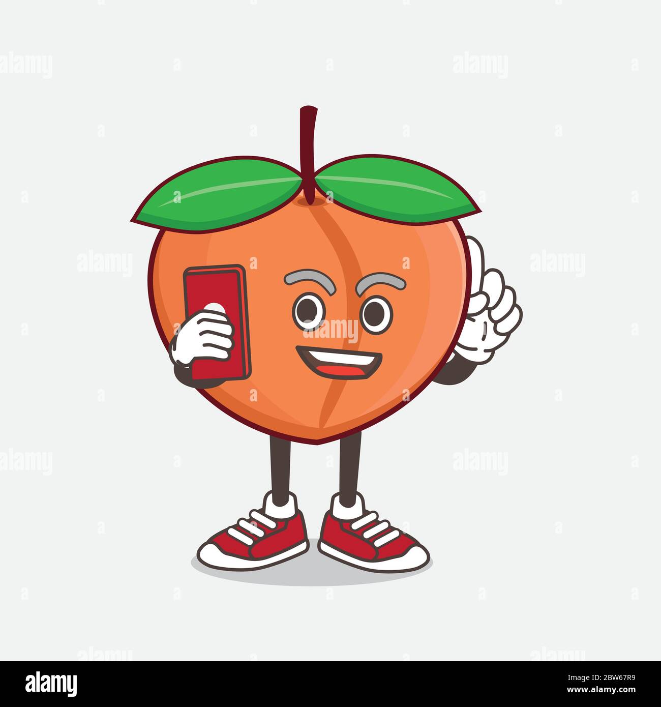 An illustration of Peach Fruit cartoon mascot character speaking on the ...