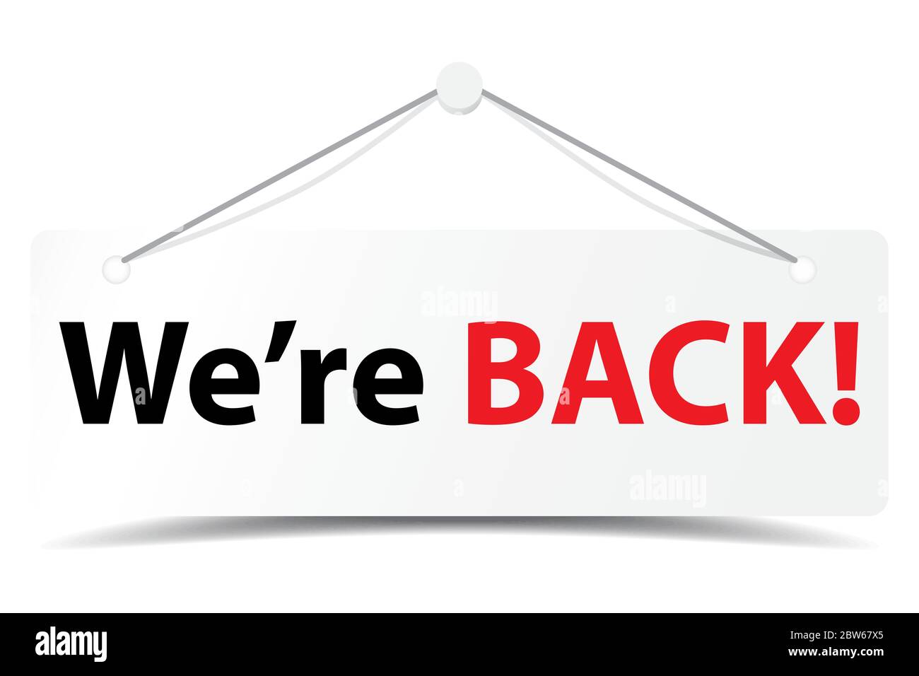 Business "we're back" door signage for unlock marketing promotion ...
