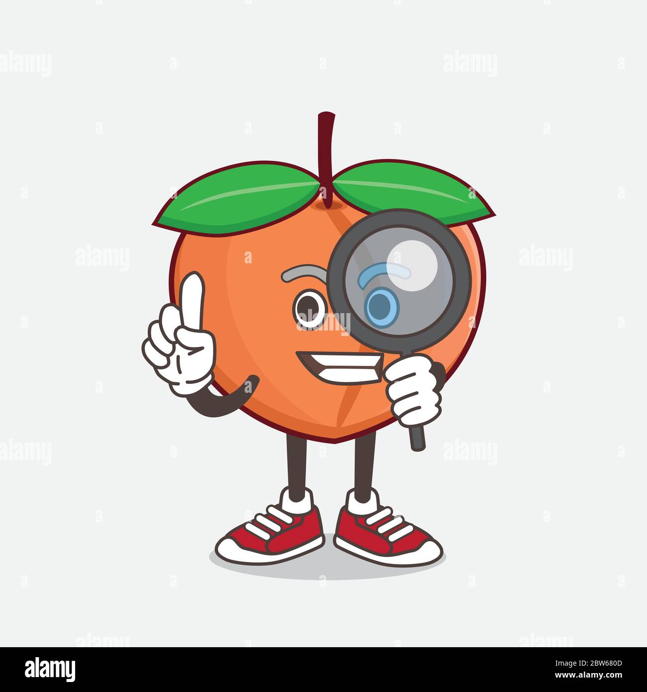 An illustration of Peach Fruit cartoon mascot character as Detective ...