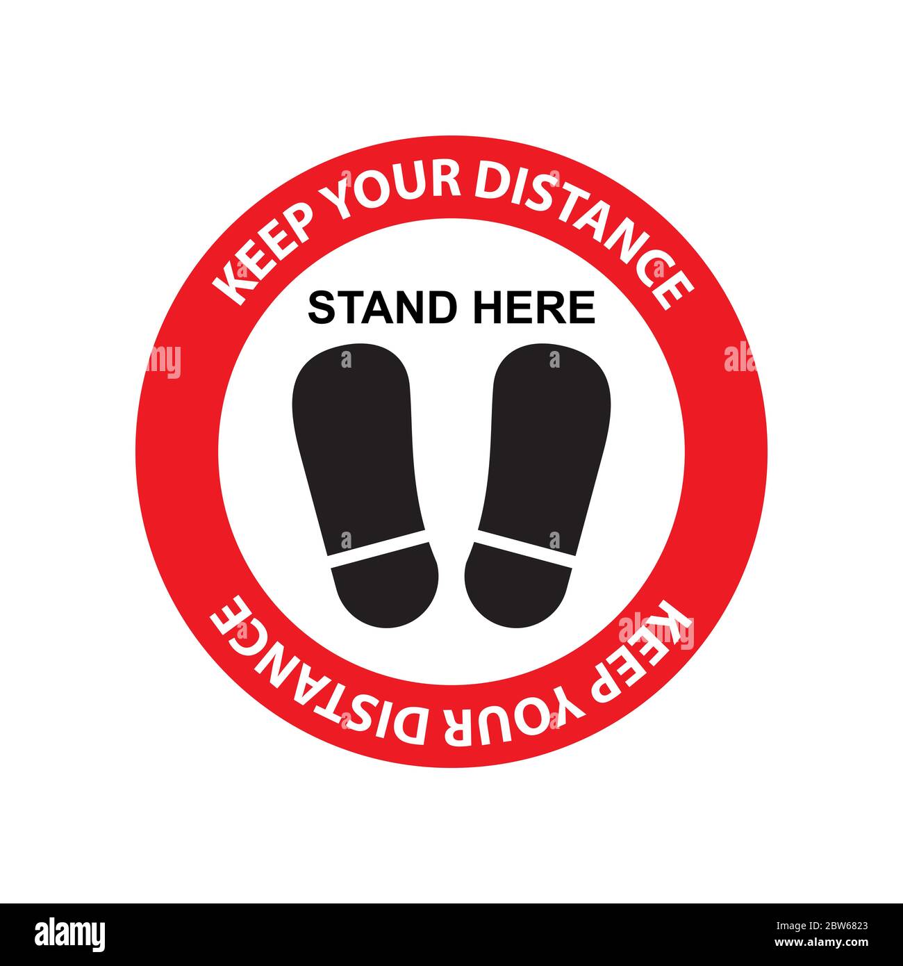 Keep your distance sign sticker for reopening business. New normal ...