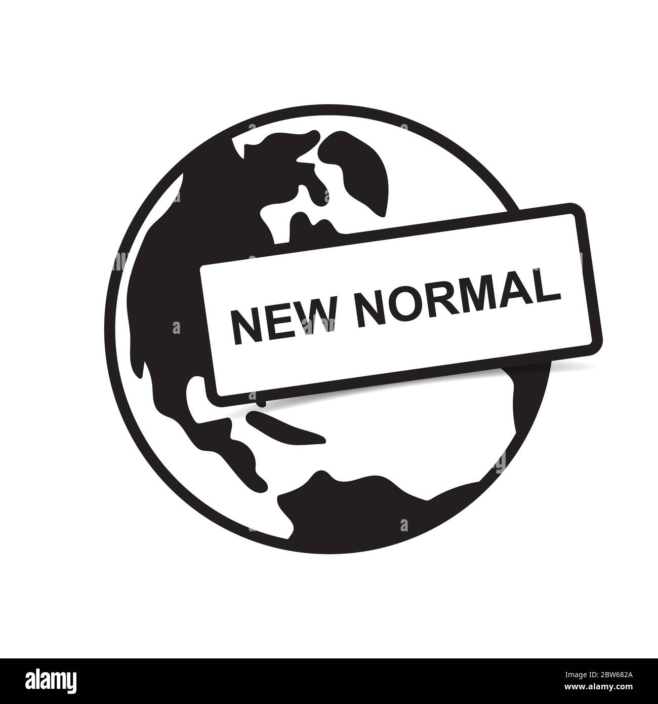 New normal concept word lettering and world globe sign icons for post ...