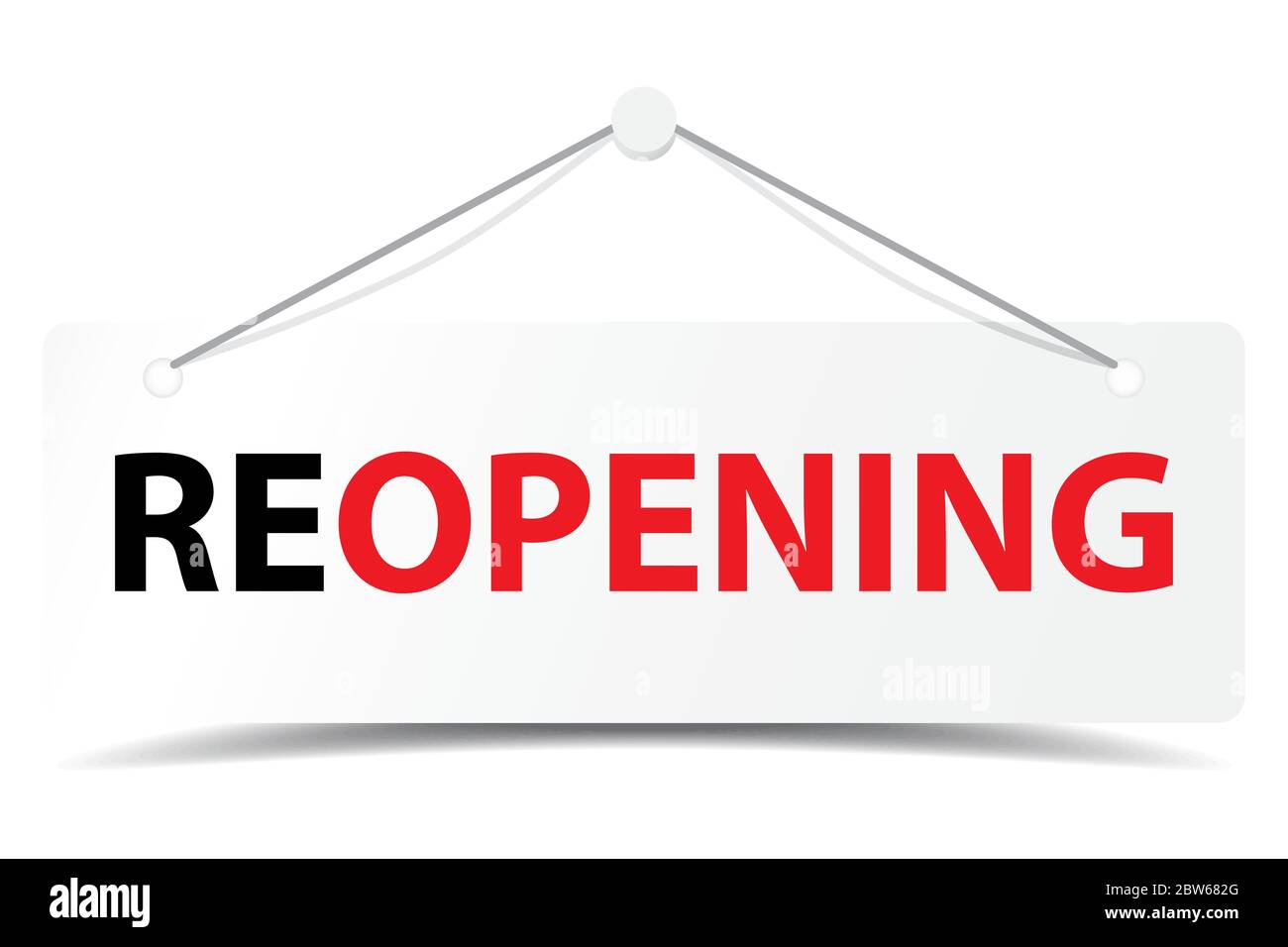 Business "Re opening" door signage for unlock marketing promotion ...