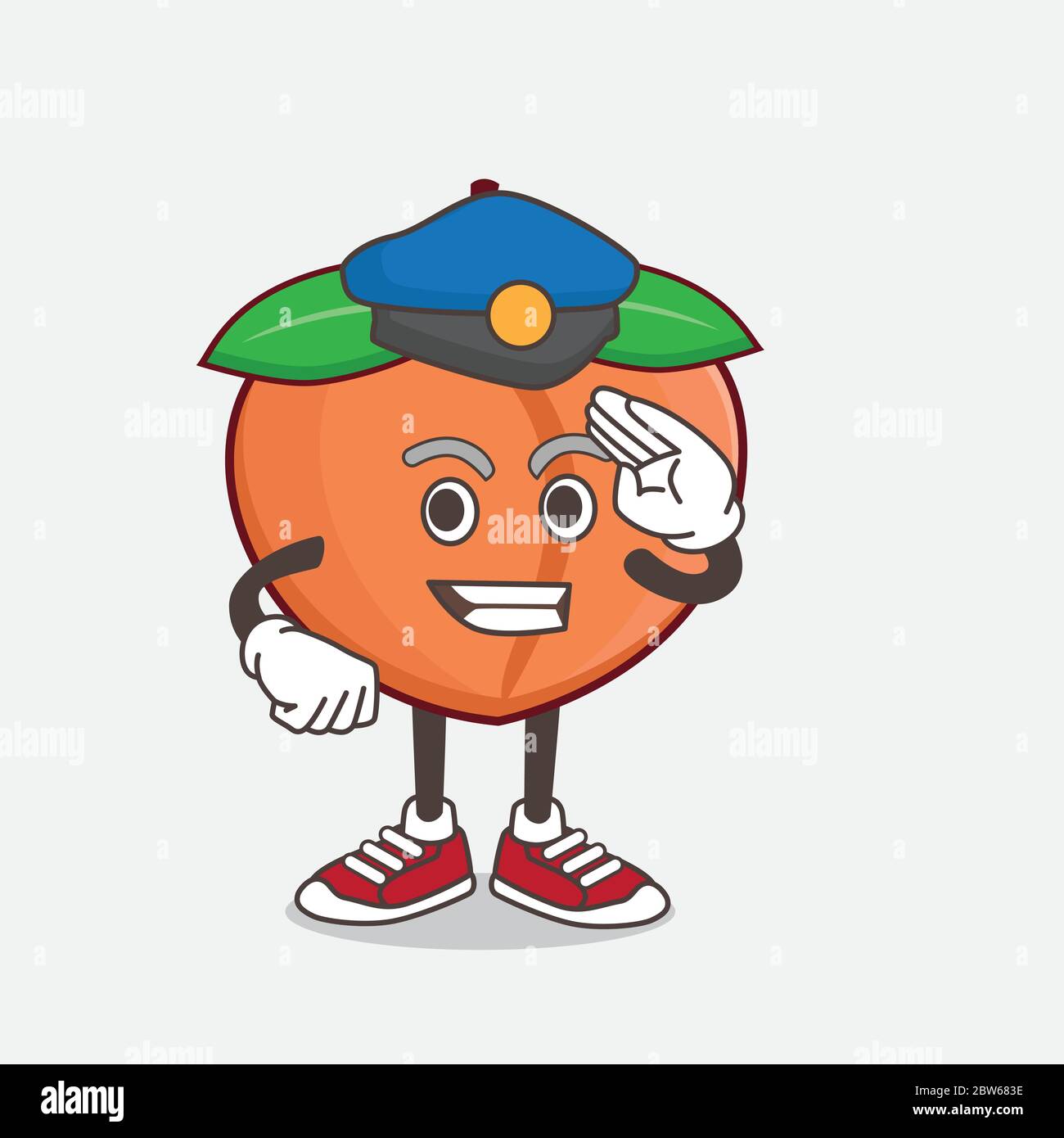 An illustration of Peach Fruit cartoon mascot character working as a ...