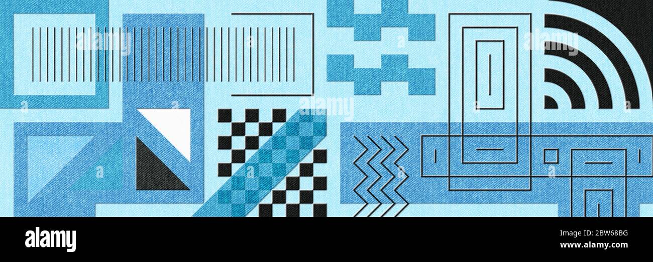 Colorful geometric poster. Grid with color geometrical shapes. Modern ...