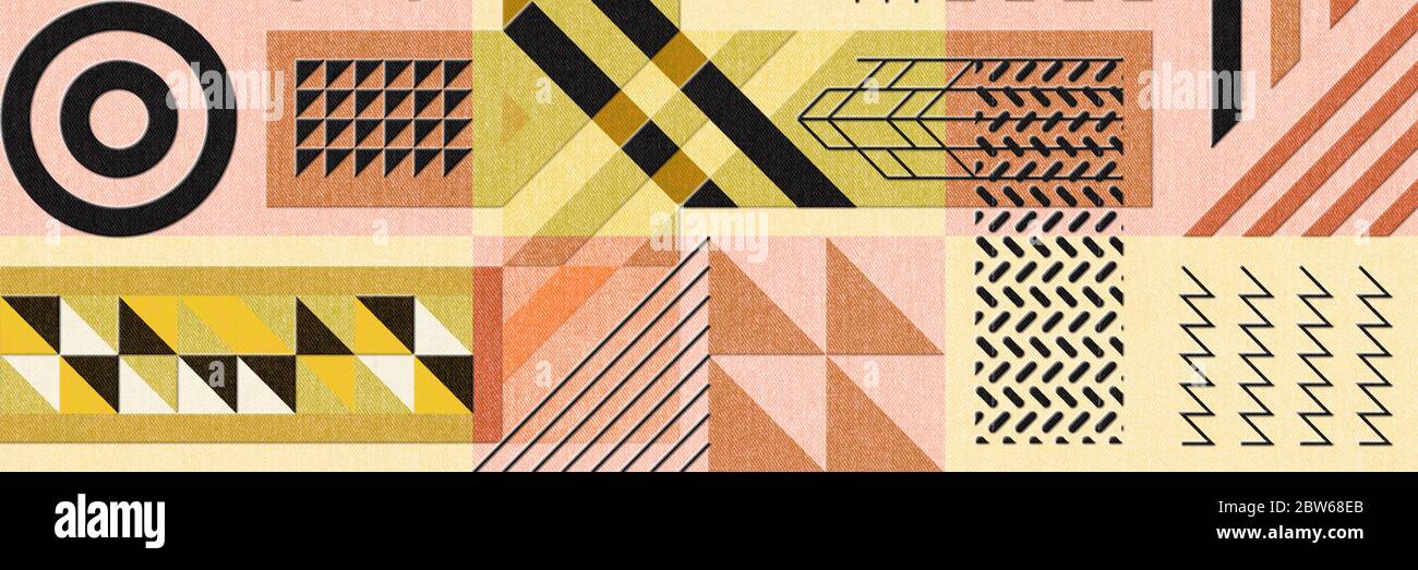 Colorful geometric poster. Grid with color geometrical shapes. Modern ...