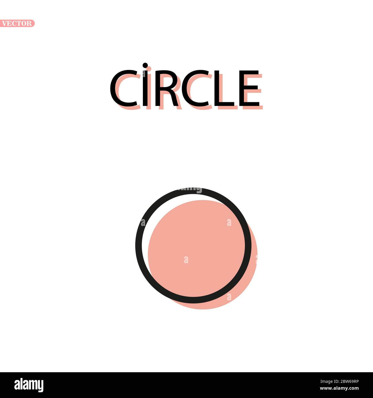 Circle line with pink background element logo template eps10 Stock ...