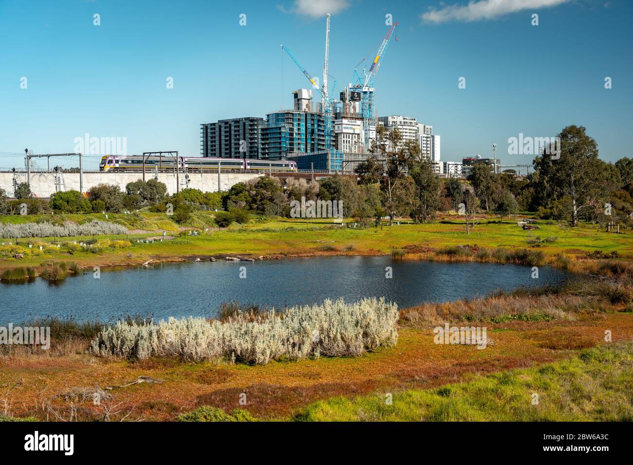 Melbourne, Australia - View from the Newells Paddock Wetlands Reserve ...