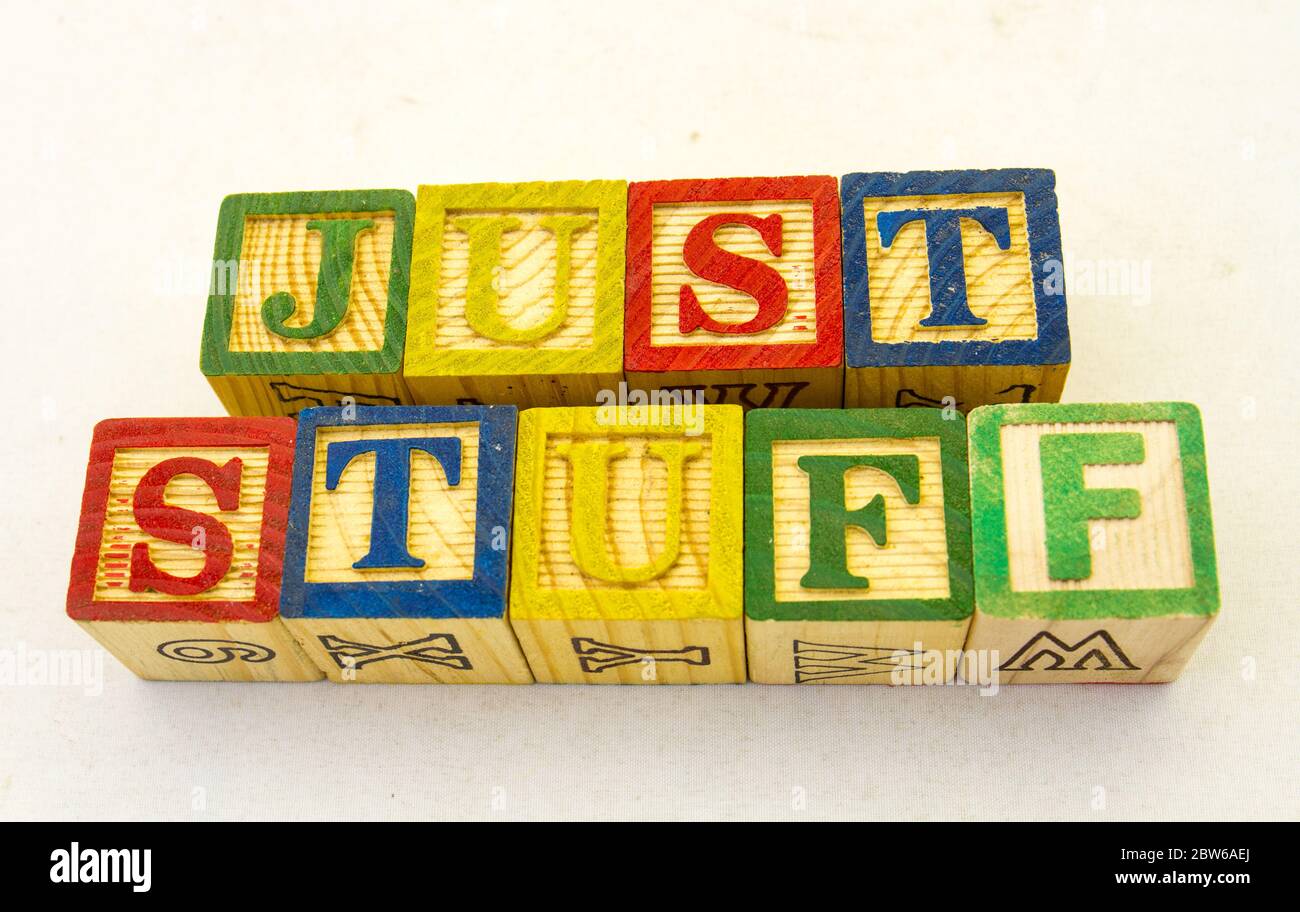 The term just stuff visually displayed on a clear background using ...