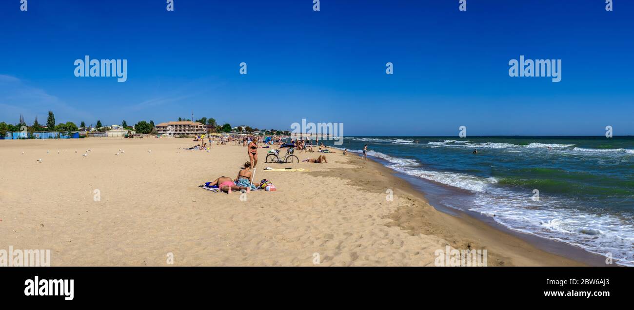 Odessa, Ukraine 08.31.2019. Deserted beach in the the village of ...