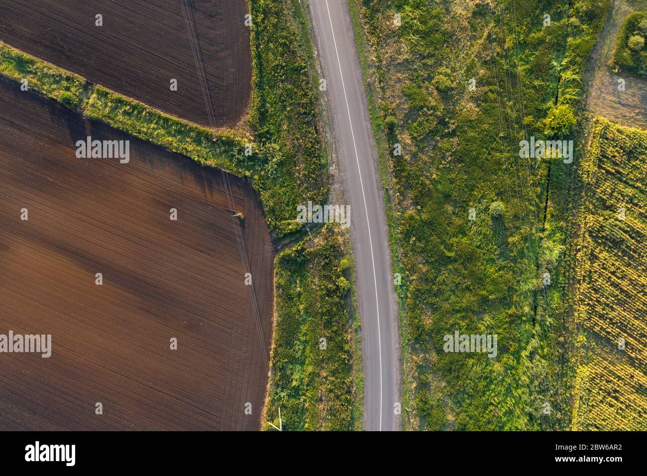 country road, view from above, aerial view Stock Photo - Alamy