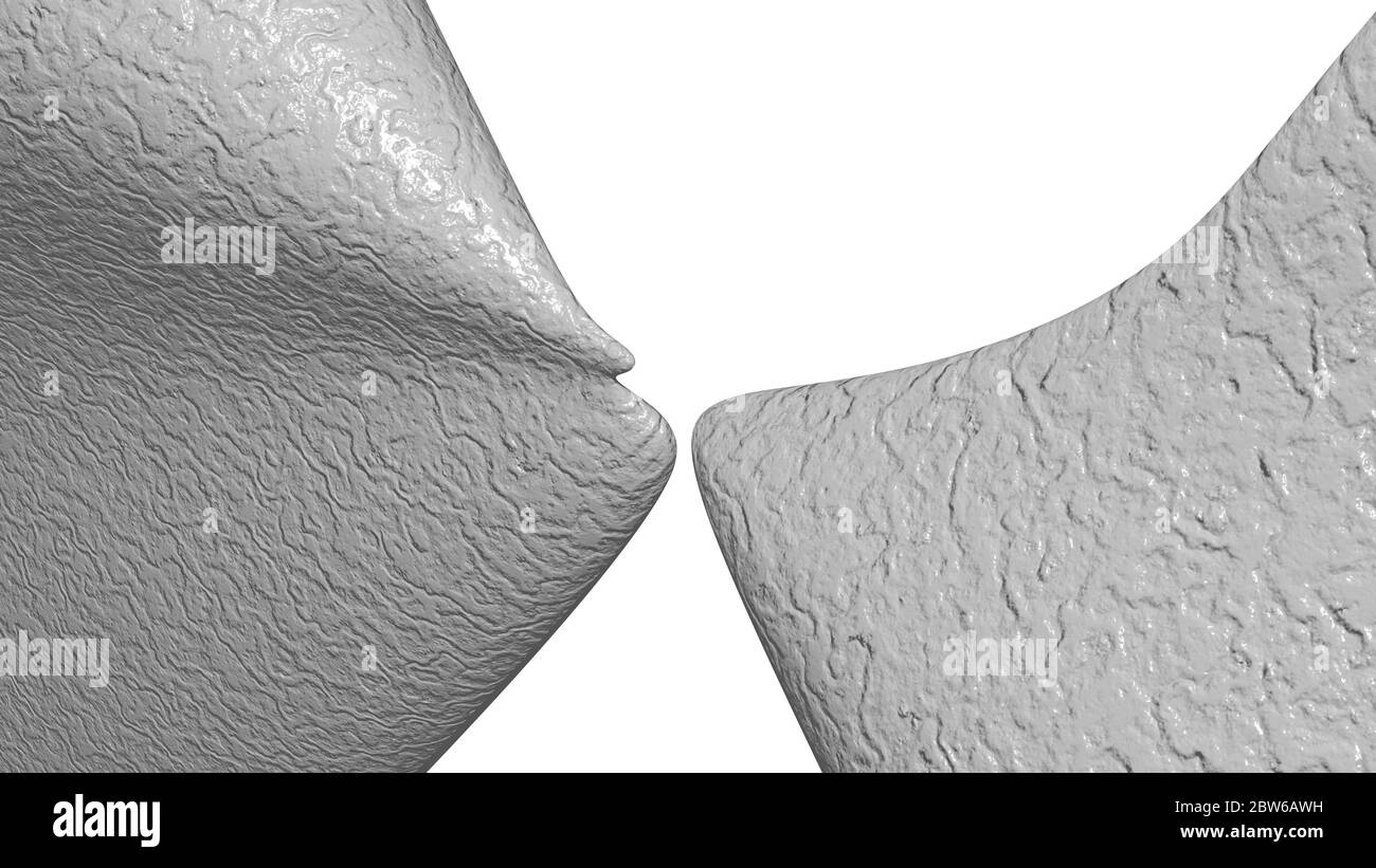 3D illustration of a geometrical shape of GAINSBORO color on a white ...