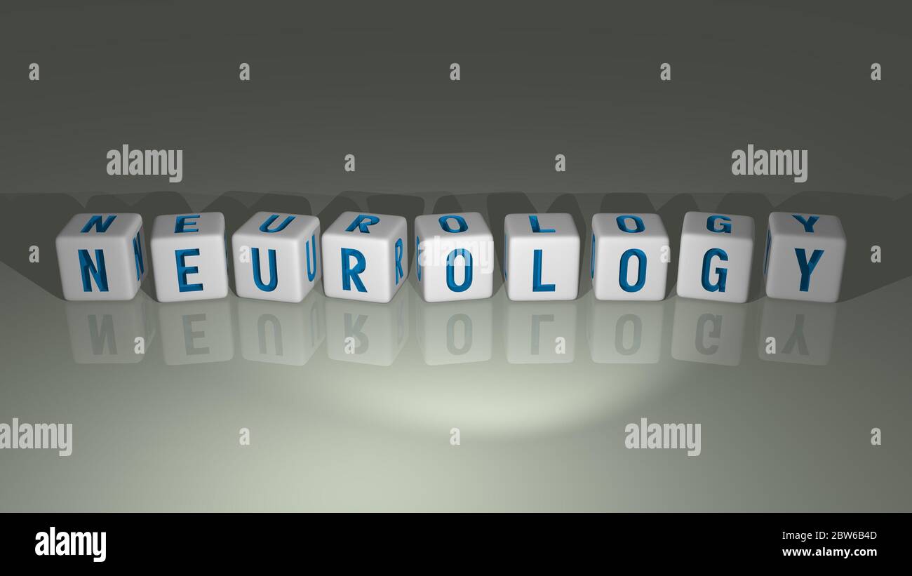 shiny Neurology built by cubic letters from the top perspective ...