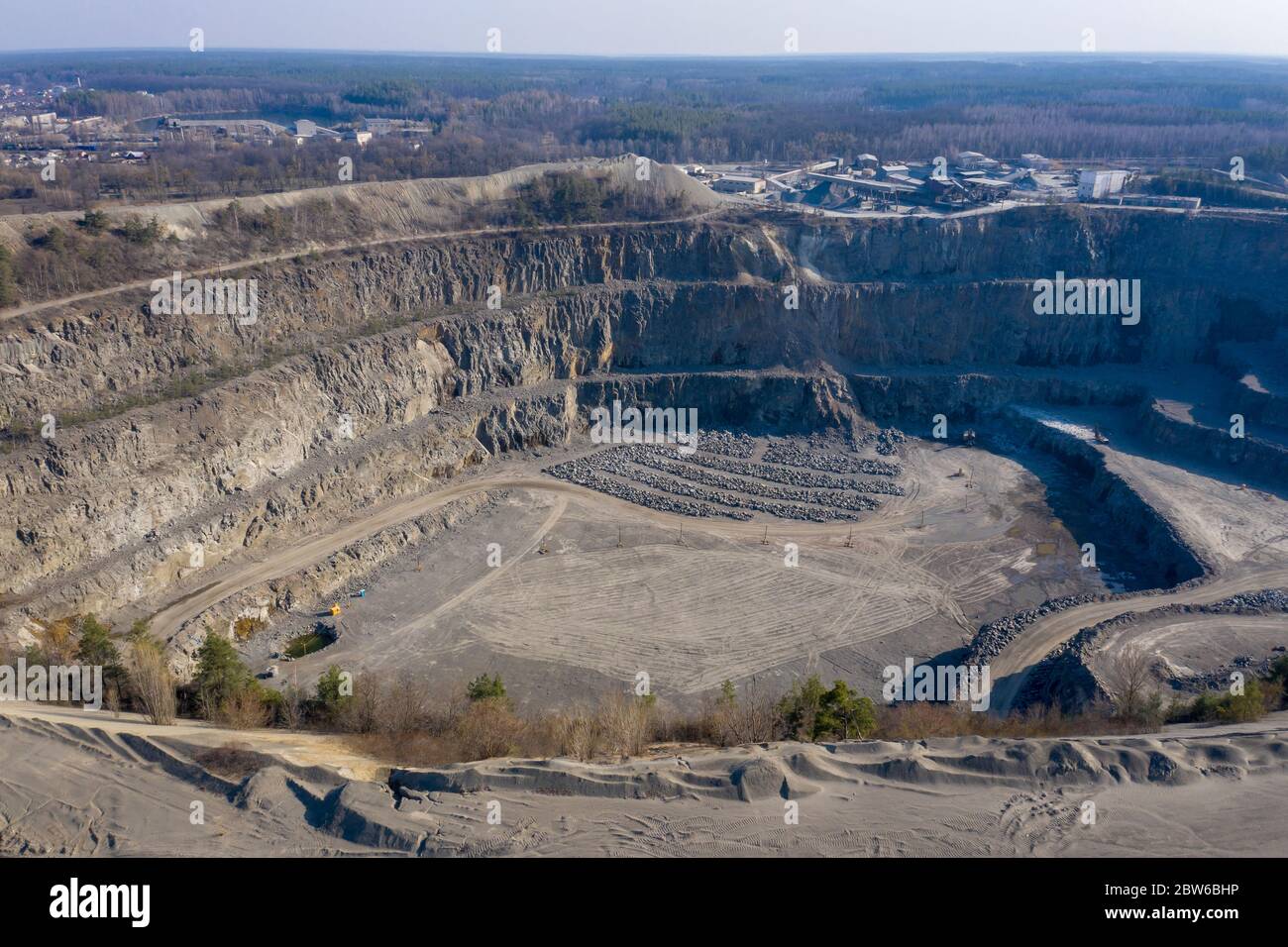 Open pit granite quarry, view from above Stock Photo - Alamy