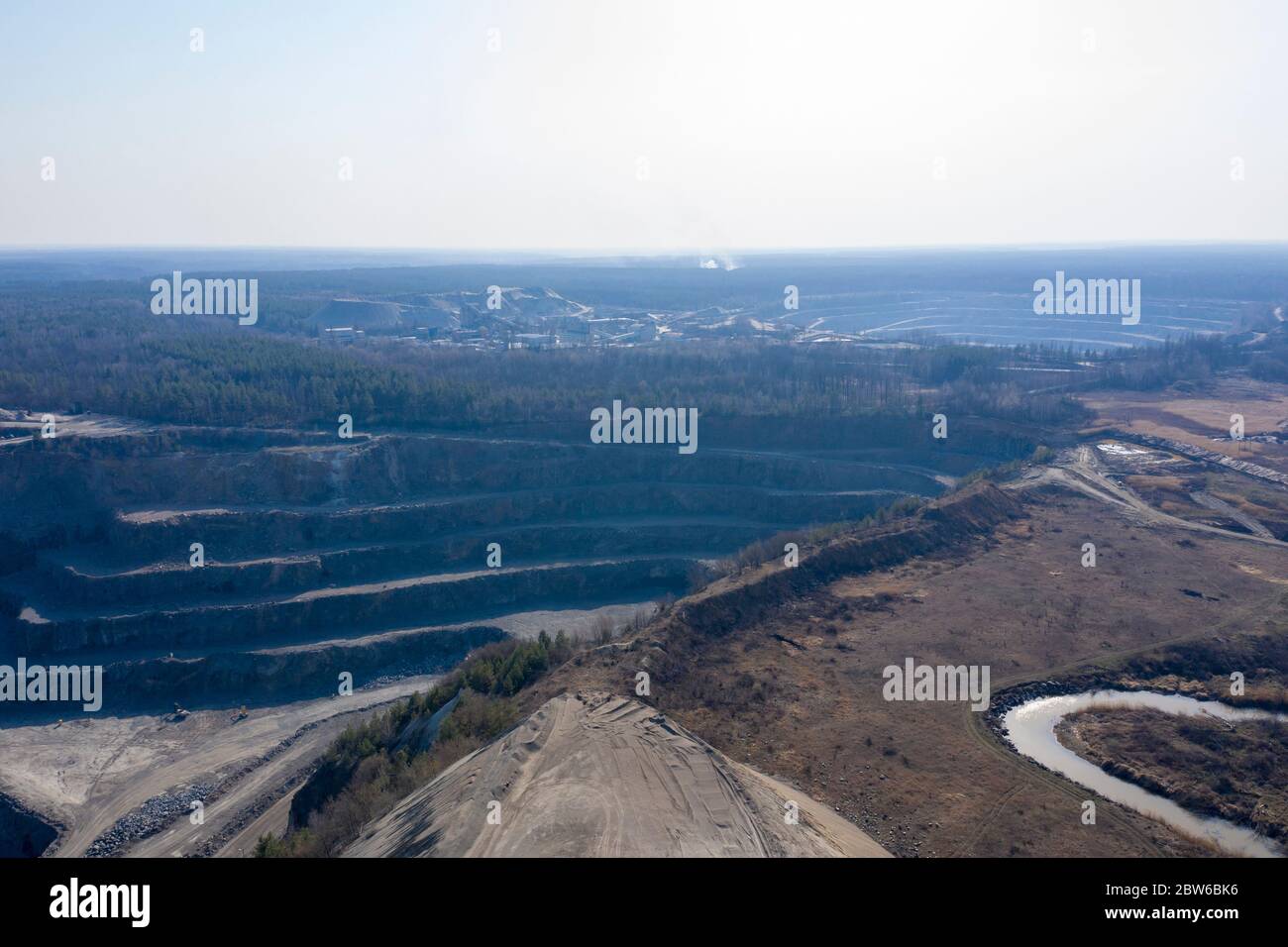 Open pit granite quarry, view from above Stock Photo - Alamy