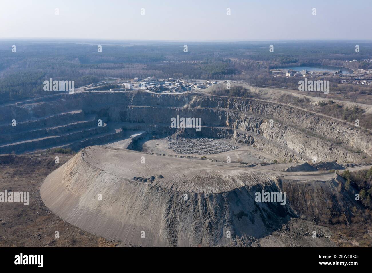 Open pit granite quarry, view from above Stock Photo - Alamy