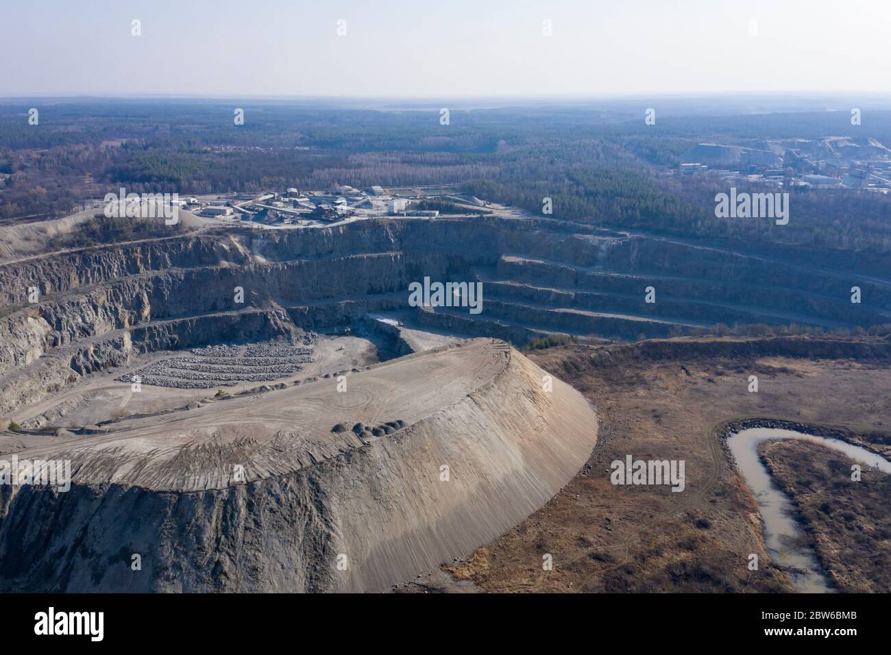 Open pit granite quarry, view from above Stock Photo - Alamy