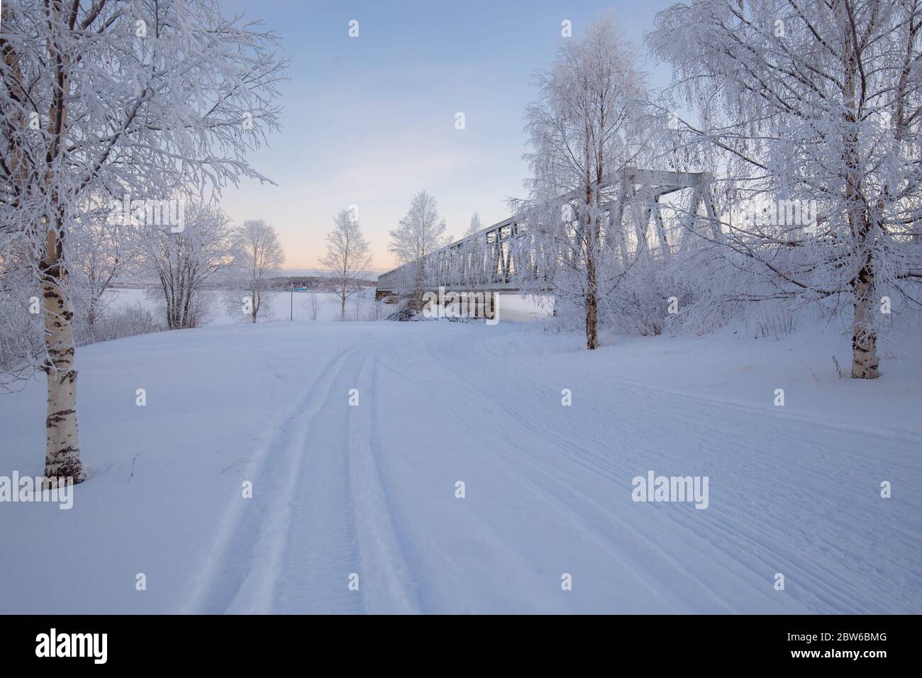 Cold snowy day in Finnish Lapland Stock Photo - Alamy