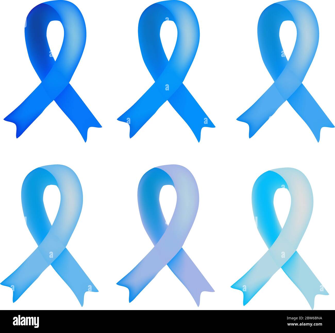 A set of six shades of blue ribbons. World Prostate Cancer Day ...