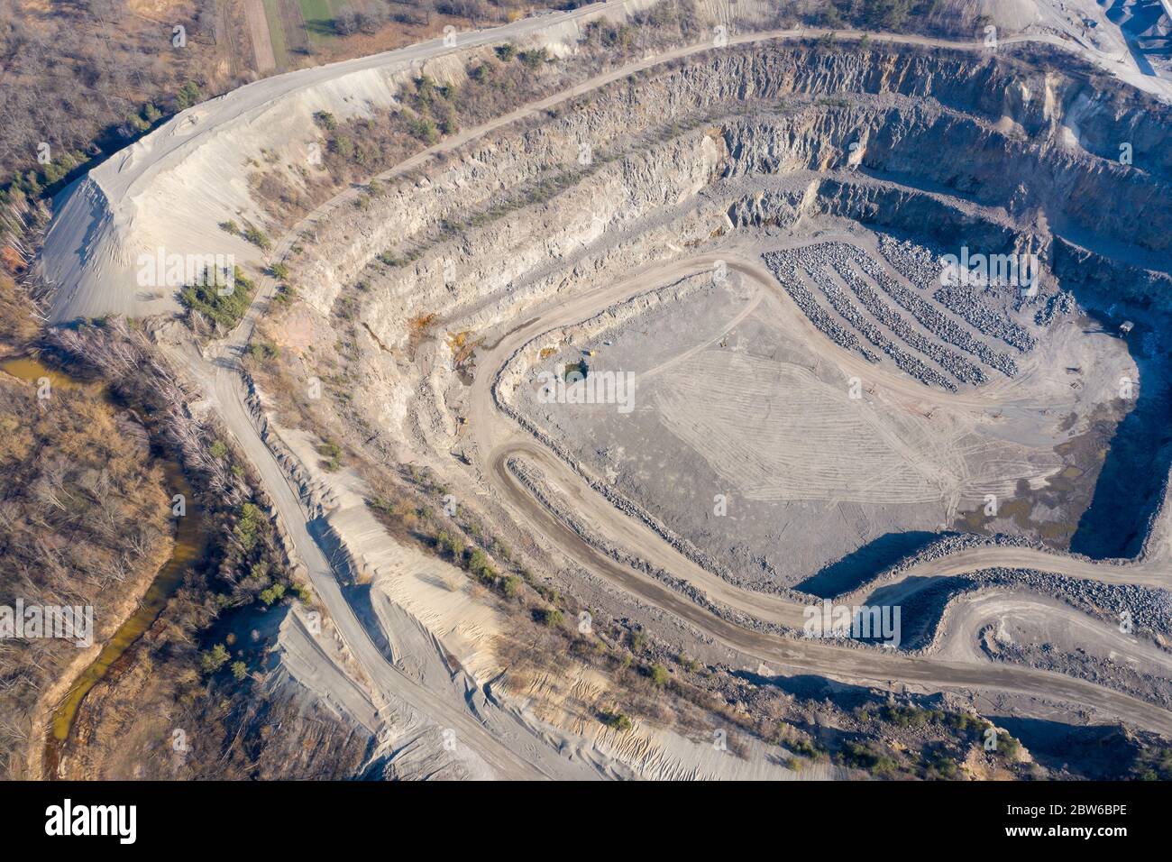 Open pit granite quarry, view from above Stock Photo - Alamy