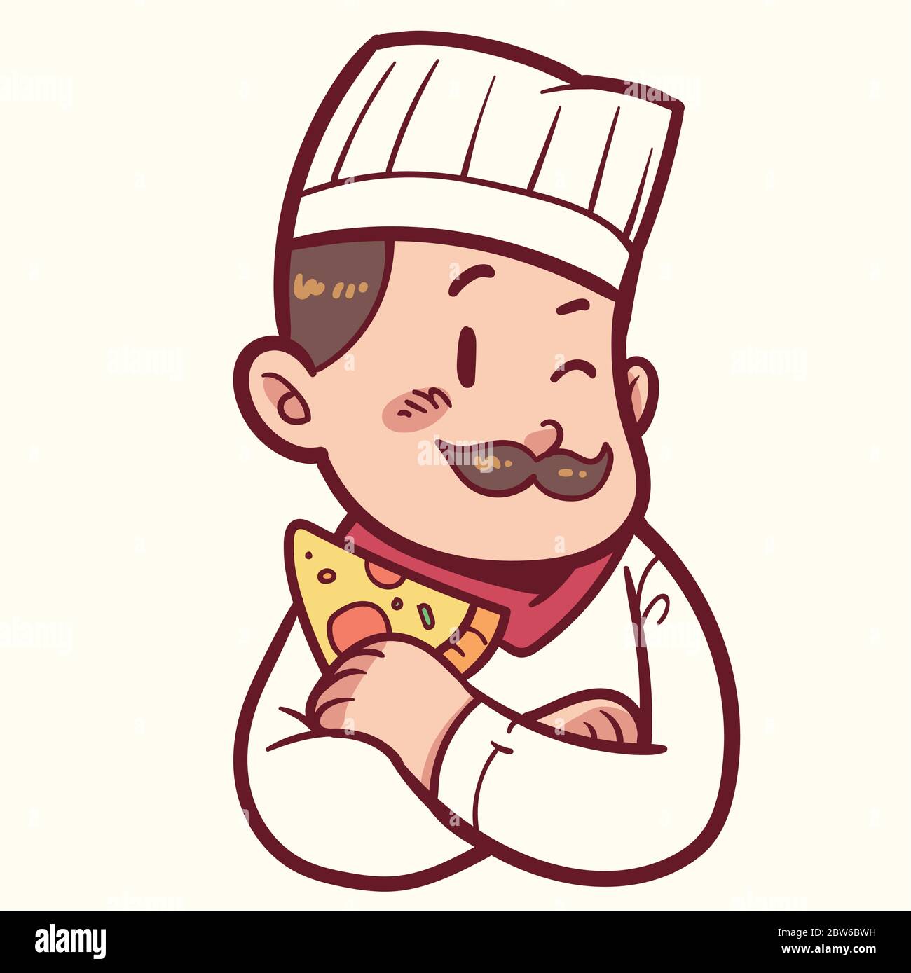 Cartoon pizza chef holding pizza hi-res stock photography and images ...