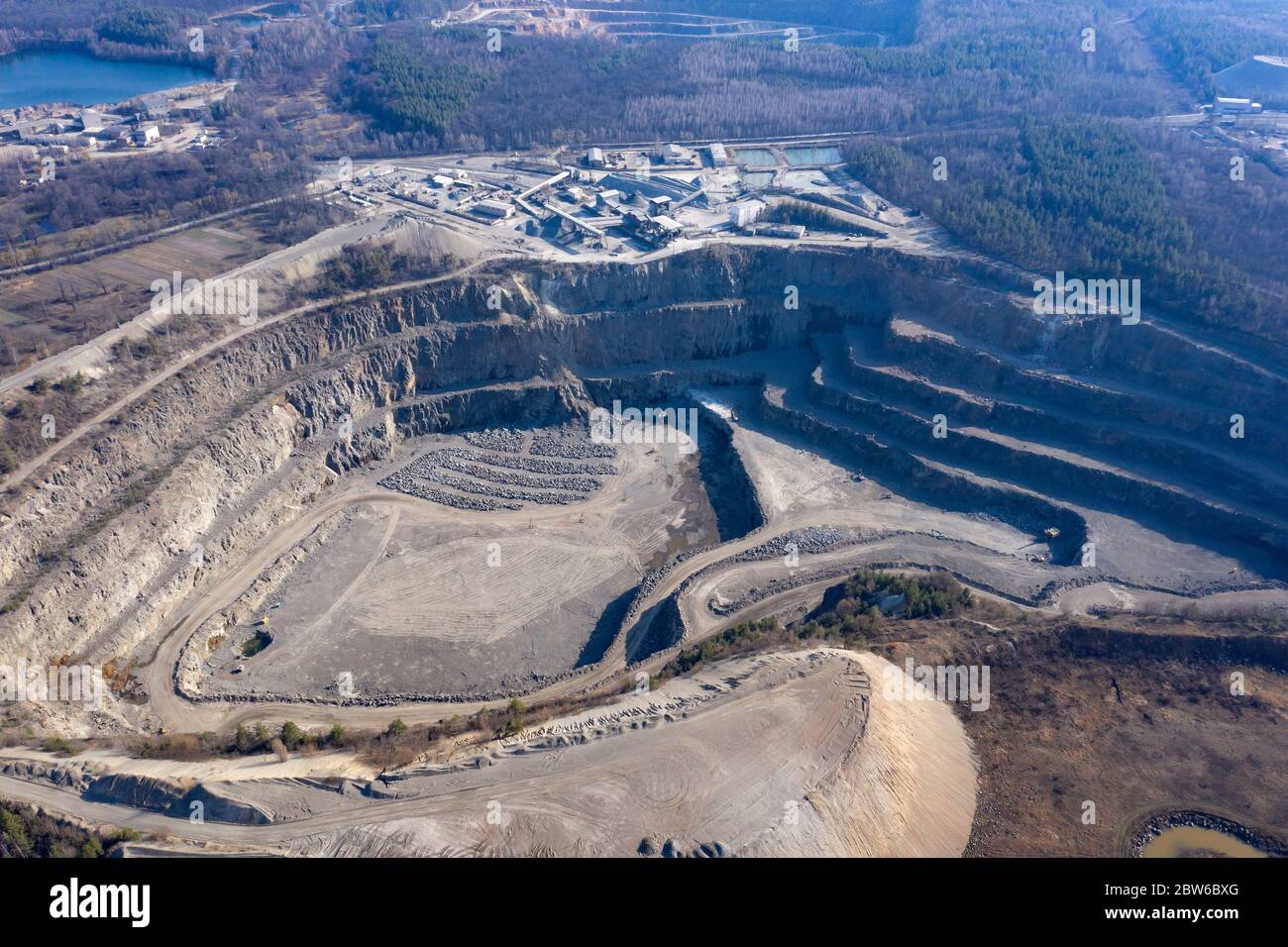 Open pit granite quarry, view from above Stock Photo - Alamy