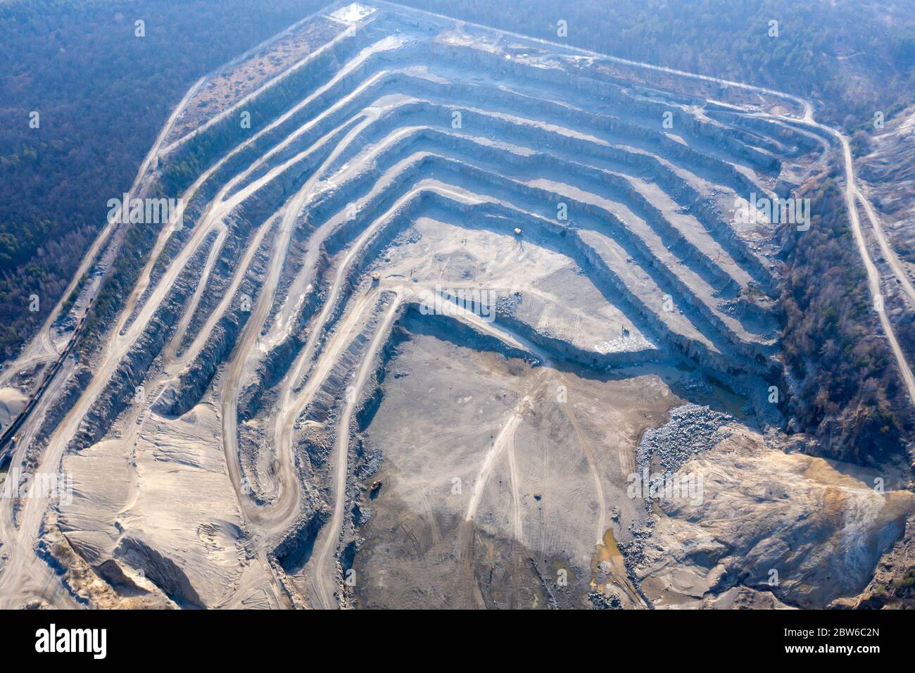 Open pit granite quarry, view from above Stock Photo - Alamy