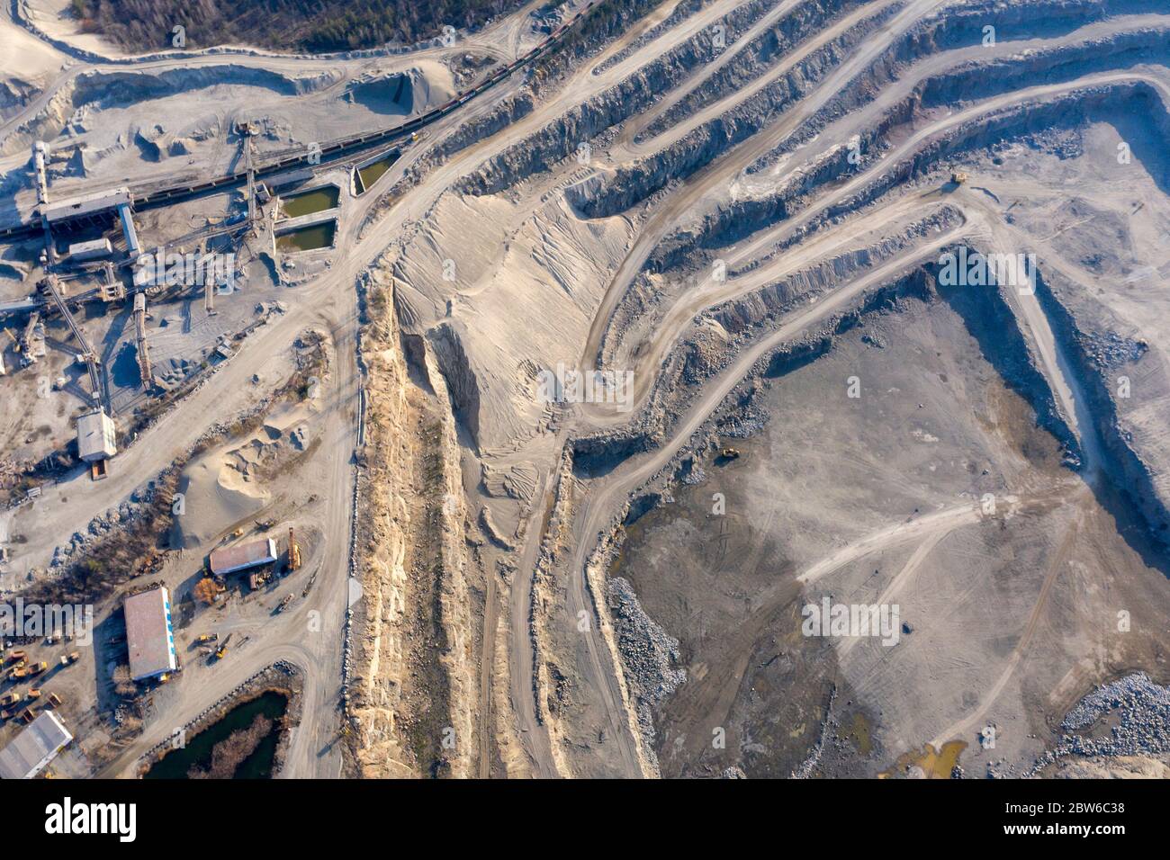 Open pit granite quarry, view from above Stock Photo - Alamy