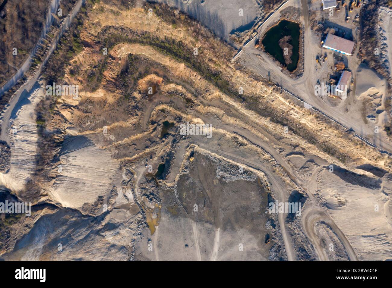 Open pit granite quarry, view from above Stock Photo - Alamy