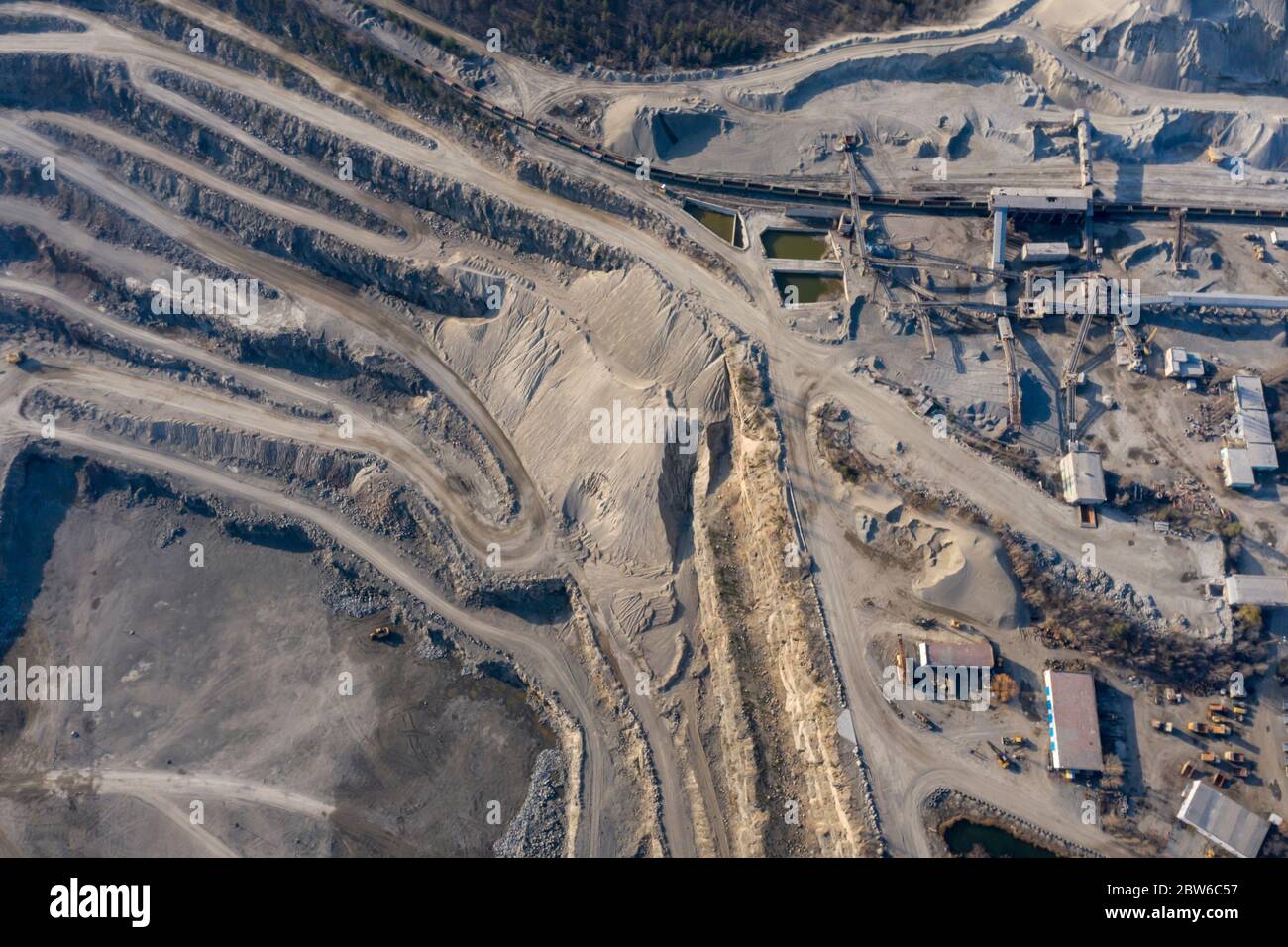 Open pit granite quarry, view from above Stock Photo - Alamy