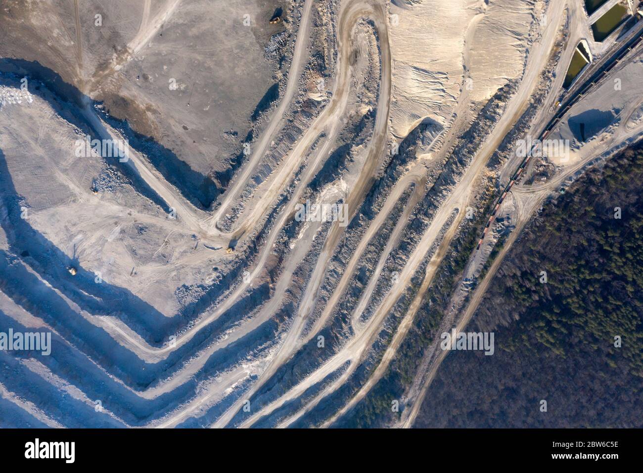 Open pit granite quarry, view from above Stock Photo - Alamy