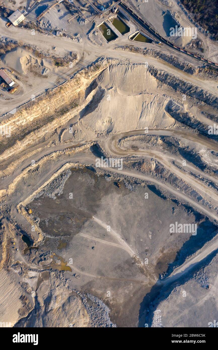 Open pit granite quarry, view from above Stock Photo - Alamy