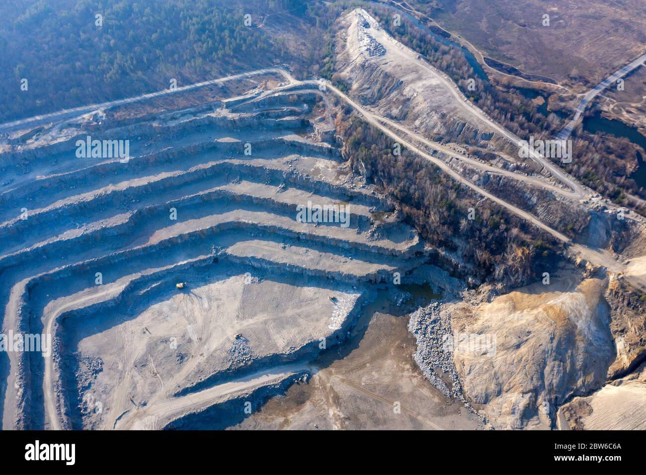 Open pit granite quarry, view from above Stock Photo - Alamy