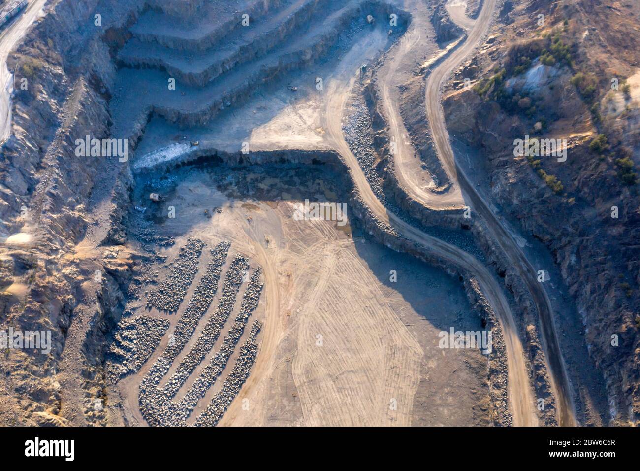 Open pit granite quarry, view from above Stock Photo - Alamy