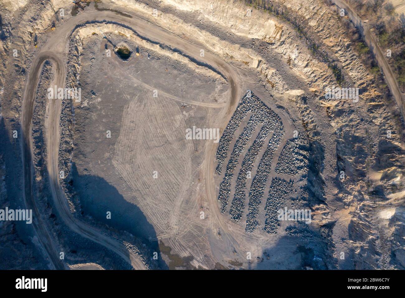Open pit granite quarry, view from above Stock Photo - Alamy