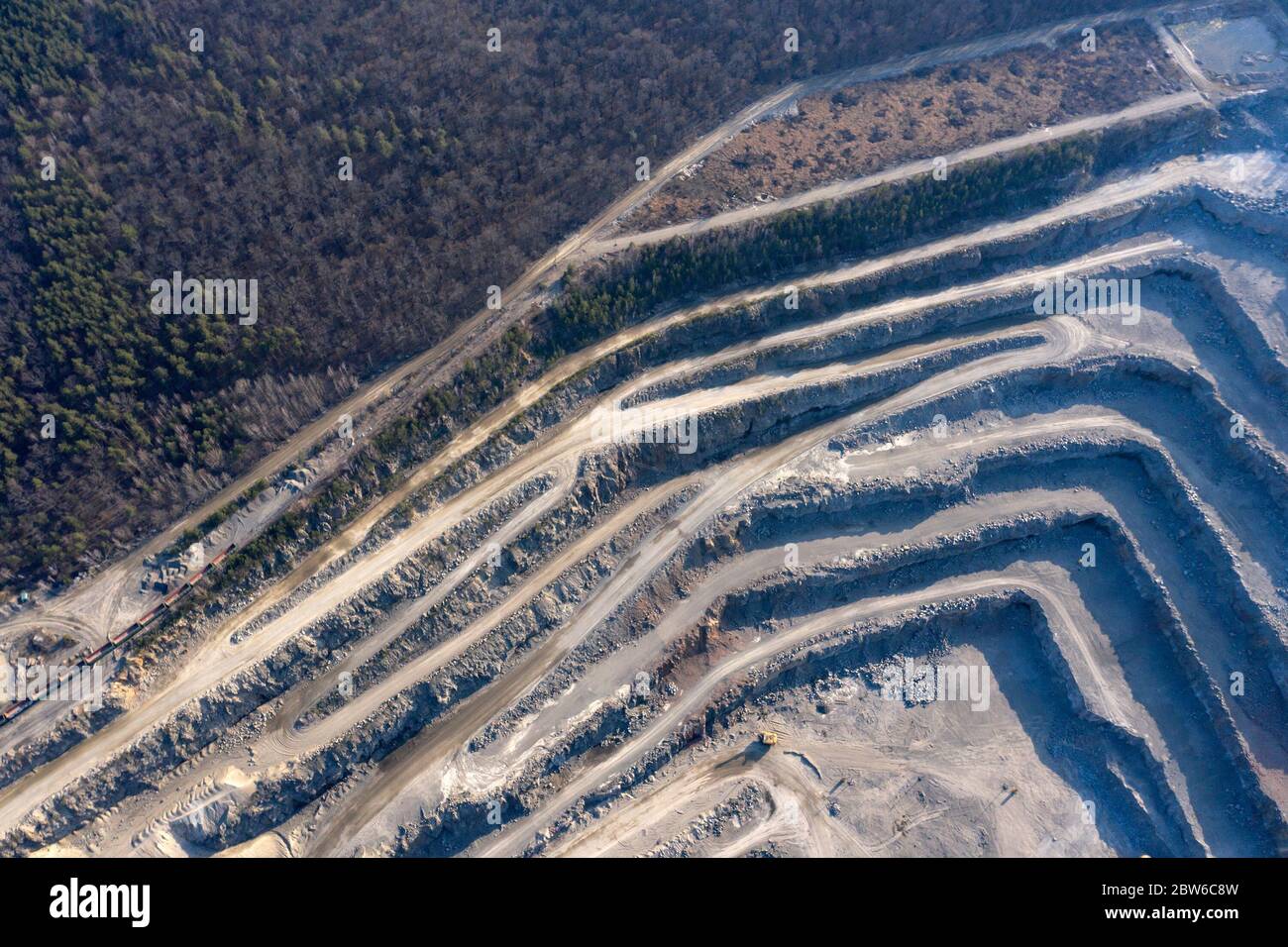 Open pit granite quarry, view from above Stock Photo - Alamy