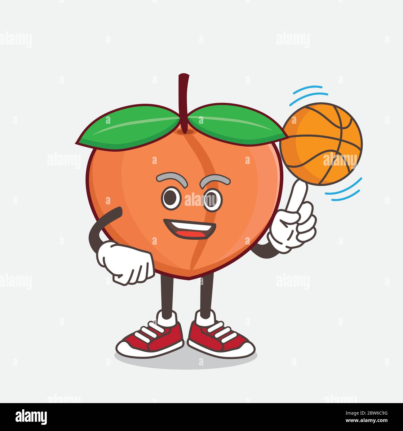 An illustration of Peach Fruit cartoon mascot character with a ...