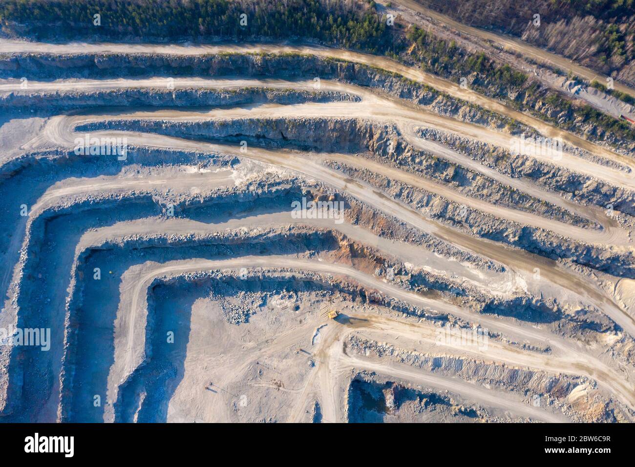 Open pit granite quarry, view from above Stock Photo - Alamy