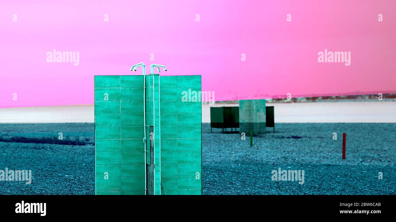 Vintage retro style fashion on the beach sand coast hi-res stock ...