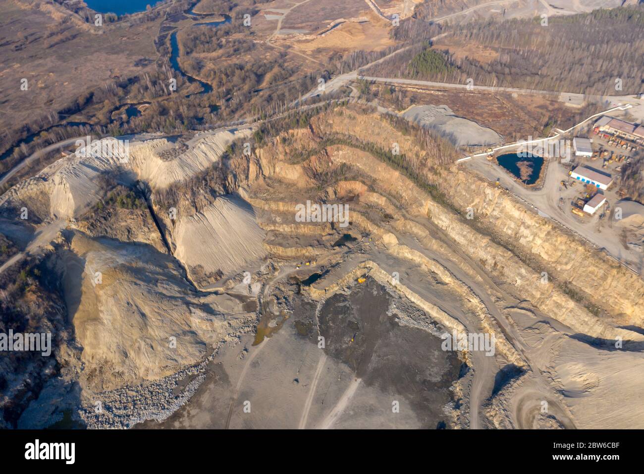 Open pit granite quarry, view from above Stock Photo - Alamy