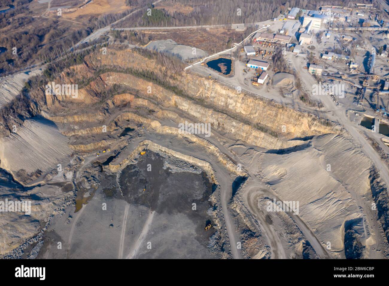 Open pit granite quarry, view from above Stock Photo - Alamy