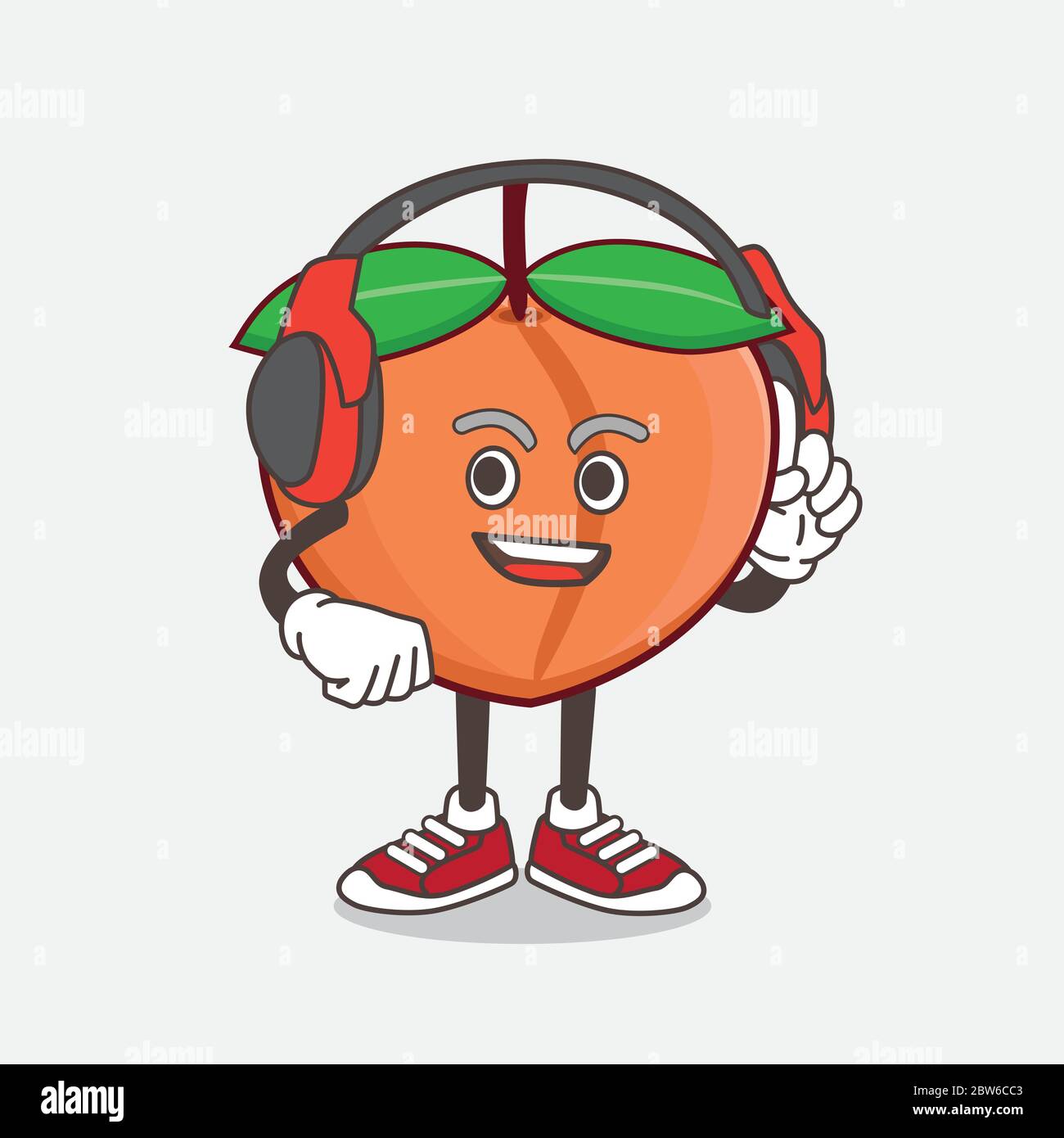 An illustration of Peach Fruit cartoon mascot character speaking on a ...