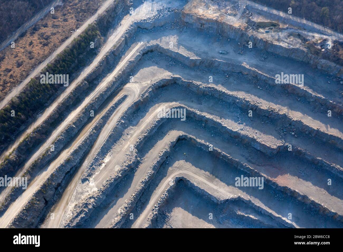 Open pit granite quarry, view from above Stock Photo - Alamy
