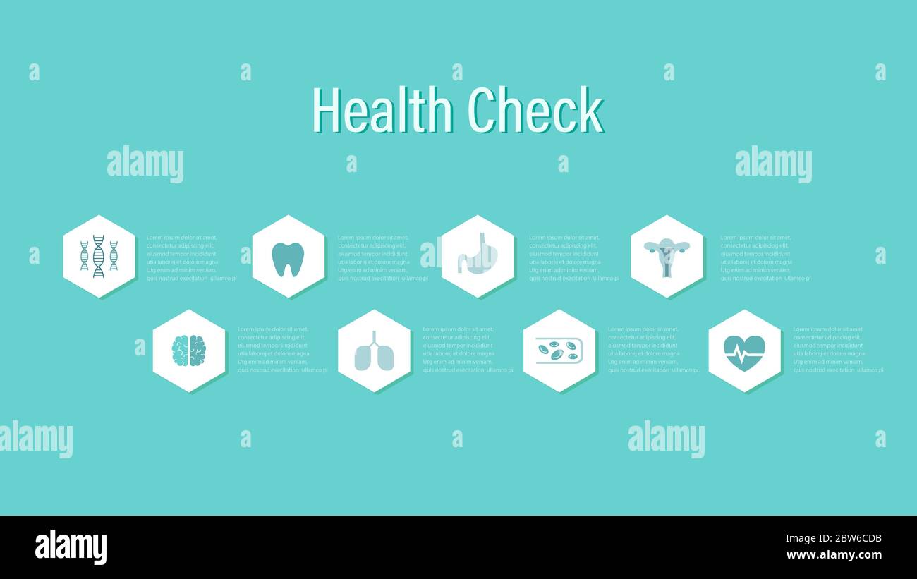 Health check infographic with medical icons flat design vector ...